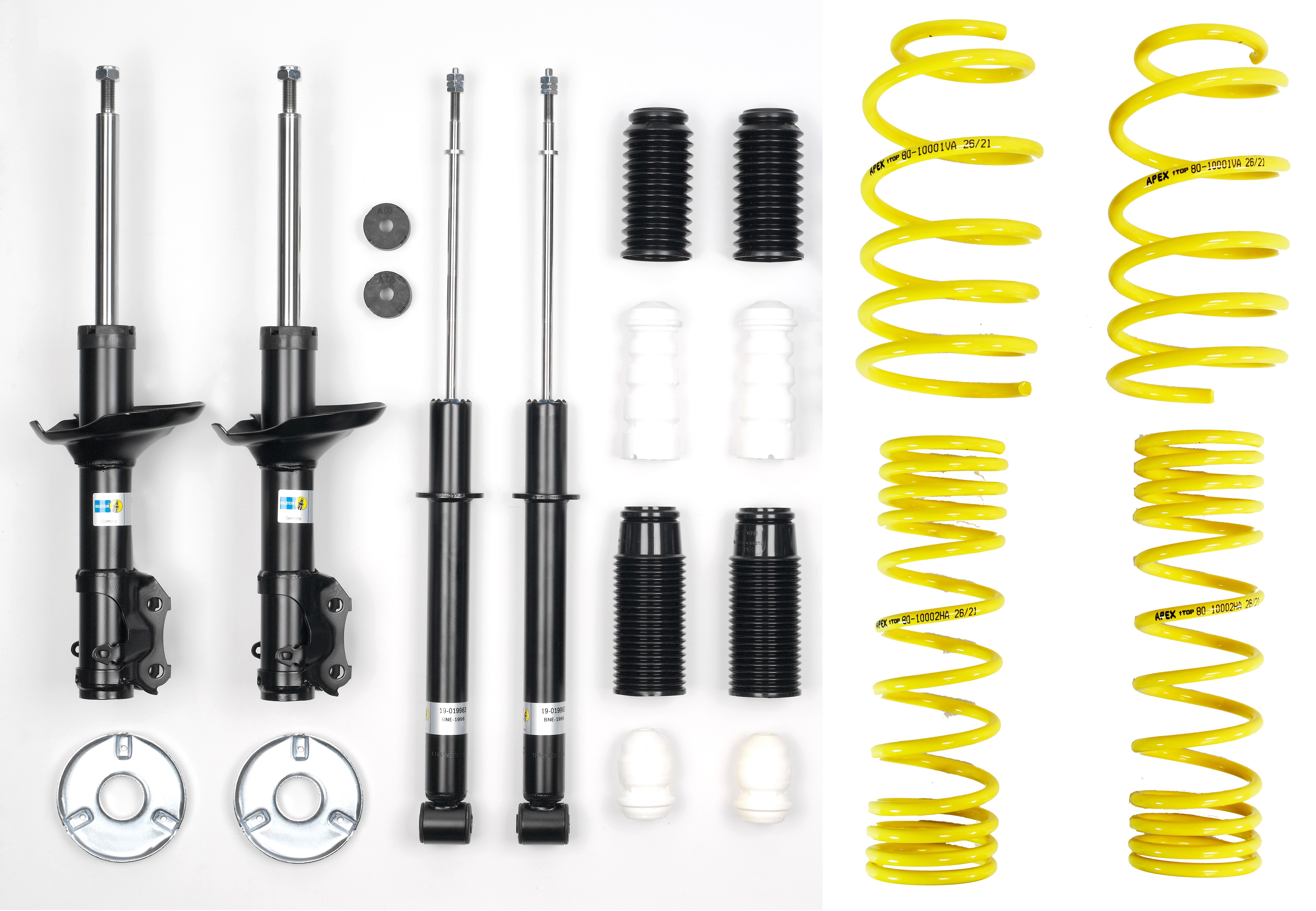 Apex Lowering Springs, Bilstein Gas Shocks Dampers, Bumpstop Kit ...